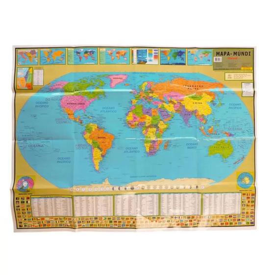 Mapa múndi escolar politico grande completo - DCL - Mapas - Magazine Luiza