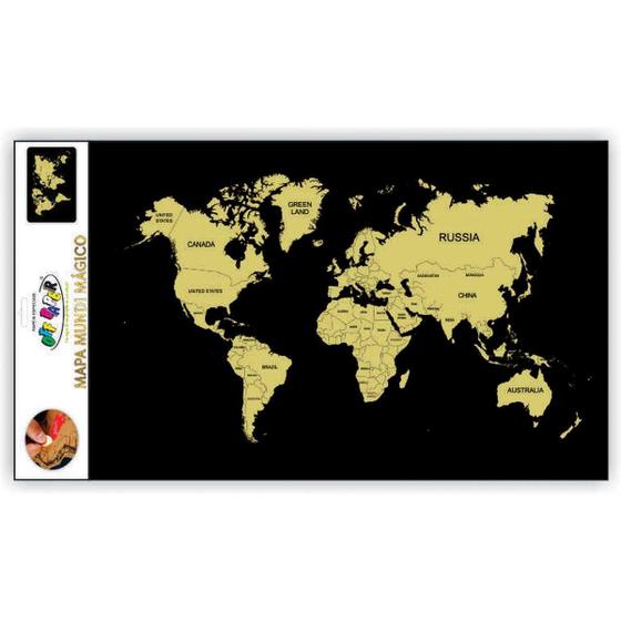 Mapa Mundi Magico 60x40 C/palheta Off Paper Unidade - Mapas - Magazine ...