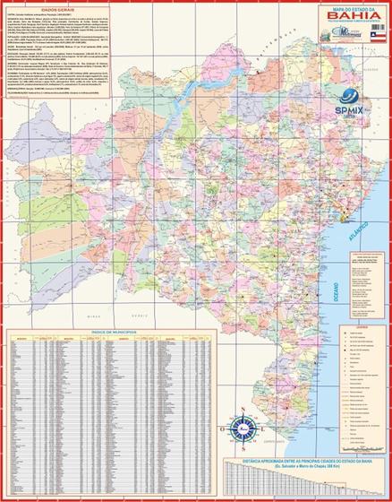Mapa Politico Estado Da Bahia Atualizado - Gigante 120x90cm - Outros ...