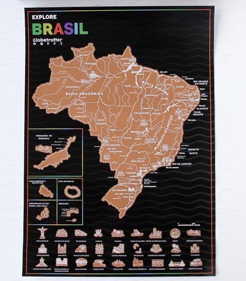 Mapa Raspadinha do Brasil com Bandeiras e principais destinos ...