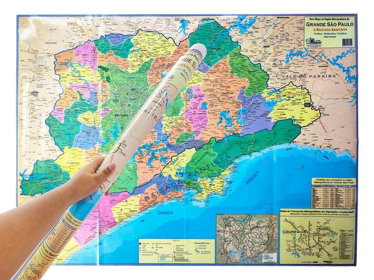 Mapa Região Metropolitana da Grande São Paulo e Baixada Santista ...