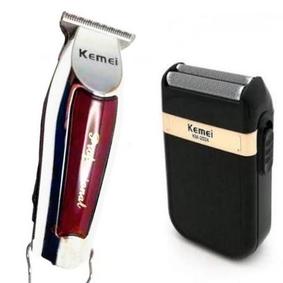 Maquina Acabamento Kemei 9163 + Shaver Kemei 2024 - Kemei Profissional - Aparador de Pelos ...