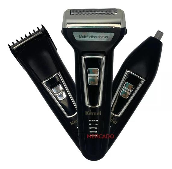 Maquina Barbear Barba Nariz Kemei 3 Em 1 Pelos Corpo Depila - Mixmercado - Aparador de Pelos ...