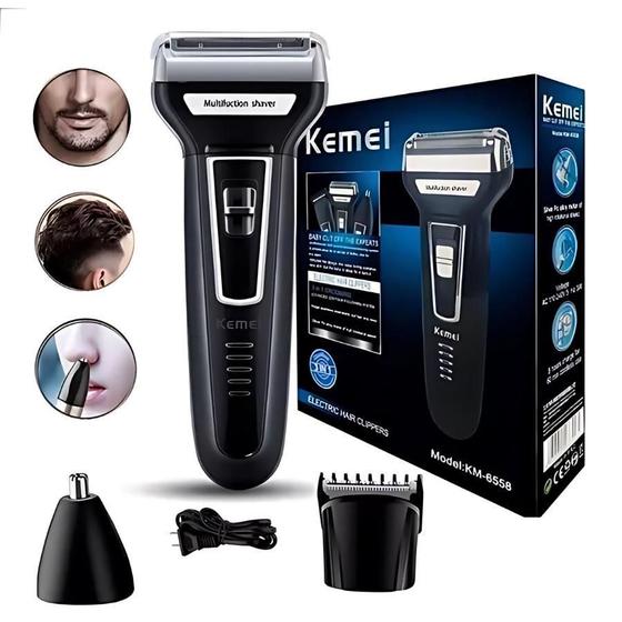 Máquina Barbear Multifuncional Design Ergonômico E Versátil - Kemei ...