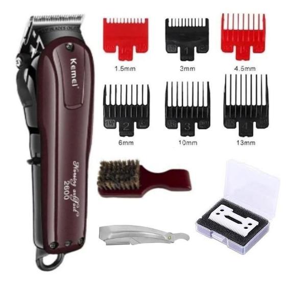 Maquina Cortar Cabelo kemei 2600 2 Pentes Corte Escova - Máquina de ...