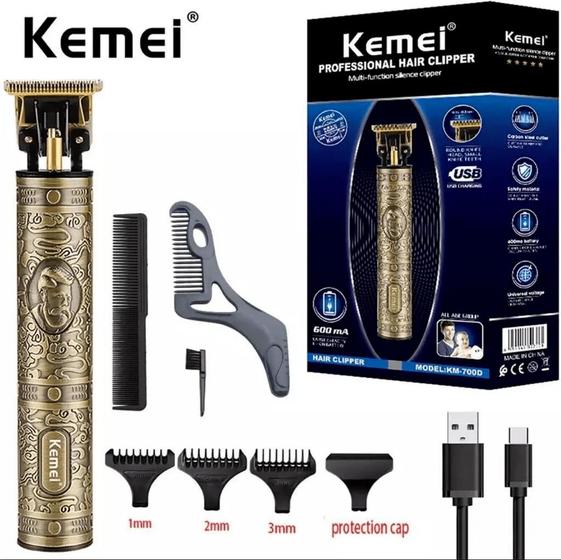Máquina de acabamento Kemei KM-700D 100V-240V BIVOLT - Aparador de Pelos, Barba e Cabelo ...