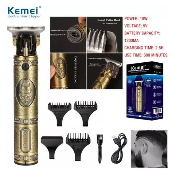 Maquina de Acabamento Profissional Kemei KM-700B Completa Potente - Aparador de Pelos, Barba e ...