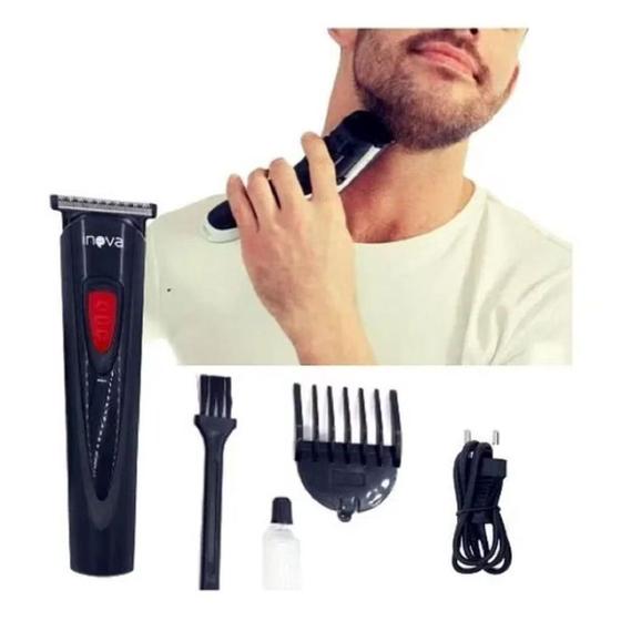 Máquina de aparar pelos Inova original Aparador de Pelos Masculino Cabelo Barba Peito e Perna ...