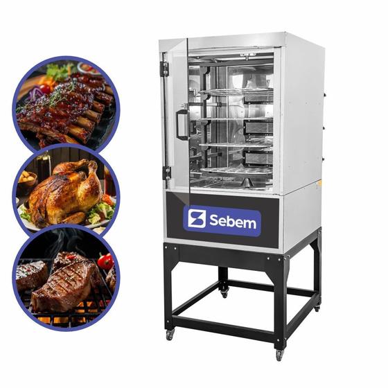 Maquina de Assar Carne, Frango com 4 níveis 70 kg de Carne a Gás ...