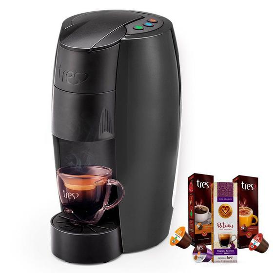Máquina de Café Espresso TRES Lov Carbono 127V Grátis 3 Caixas de ...