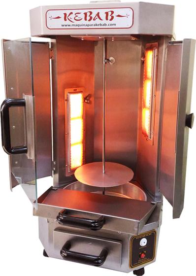 Máquina de Churrasco Grego Shawarma Kebab a Gás com Giro a Motor ...