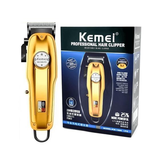 Máquina de Cortar Cabelo Profissional Sem fio Com Display - Kemei - Máquina de Cortar Cabelo ...