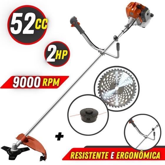 Máquina de Cortar Grama Lateral Tekna RL520AC 52cc Á Gasolina 2T 2HP ...