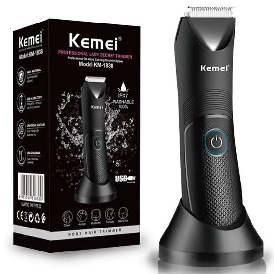 Maquina Kmei A prova de agua km-1838 Aparador de Pelo Corpo - Máquina ...