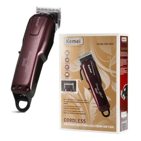 Maquina Sem Fio Kemei 2600 Bivolt 4 Pentes Original - Máquina de Cortar ...