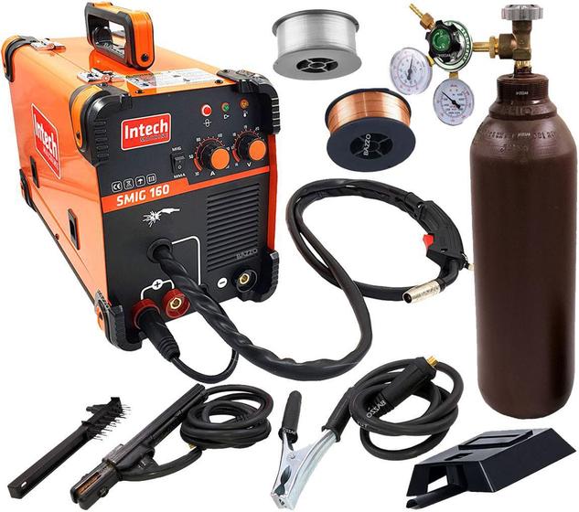 Maquina Solda Inversora Mig 160 Tig Completa Cilindro Arame - Intech ...