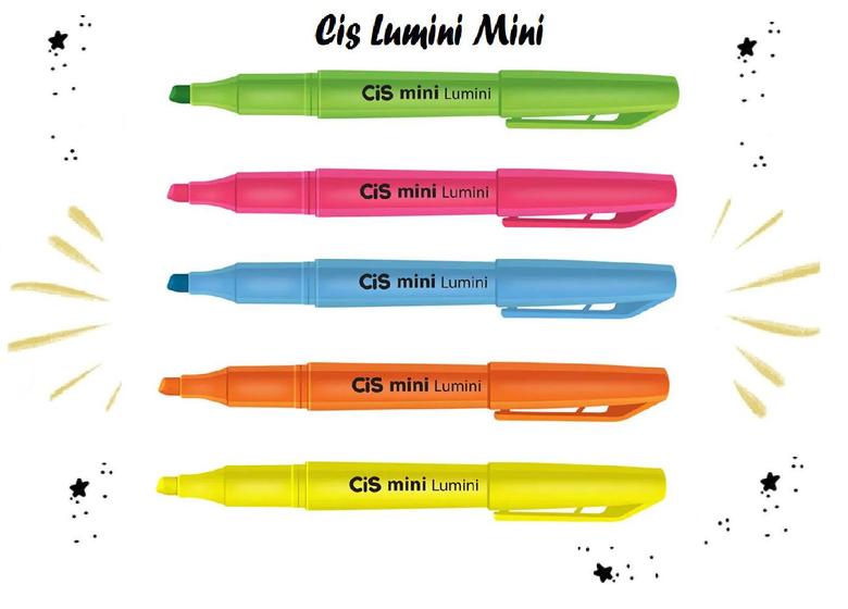 Marca Texto Mini Lumini Neon - Kit C/5 - CIS - Caneta Marca Texto ...