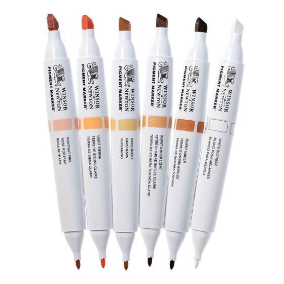 Marcador Artístico Pigment Marker Skin Tones 6 Unidades - Winsor ...