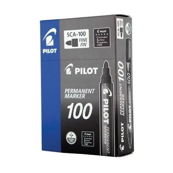 Marcador Permanente Preto Sca 100 Pilot Caixa Com 12 Un. - Caneta ...
