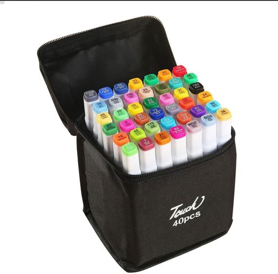 Marcadores Profissionais Tipo Copic 40 Cores Ponta Dupla - Faria ...