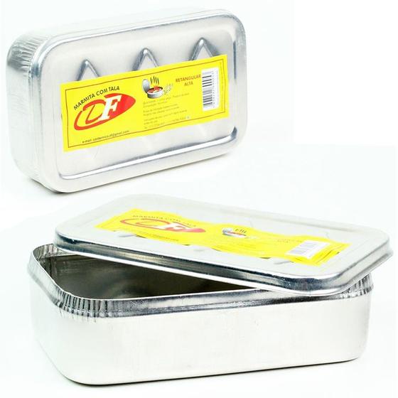 Marmita De Aluminio Retangular Alta Com Tampa 17,5x11x5cm - 0053 - Não ...