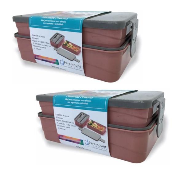 Marmita Prática Dupla 23 x 13 x 9 CM - 2 Unidades - Paramount ...