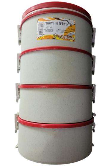 Marmita Termica com Tampa 4 Pecas Gufani Bege - Marmitas - Magazine Luiza