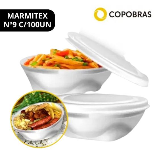 Marmitex N9 de Isopor 1100ml com Tampa 100 Unidades - COPOBRAS ...