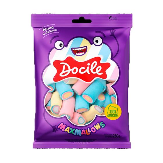 Marshmallow Tubo Colorido Maxmallows Docile - 250g - Marshmallow ...