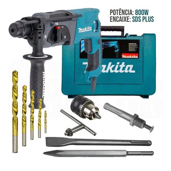 Martelete Combinado Rompedor Sds Plus 800w Hr2470 Makita Kit Cds