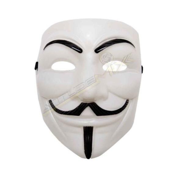 Máscara Anonymous V de Vingança Branca - Terror / Halloween / Carnaval ...