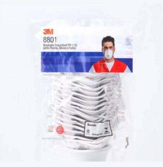 Máscara Concha 3m 8801 - Respirador Descartável C/10 unidades - Máscara Facial Descartável ...