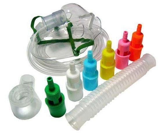Máscara de oxigênio adulto venturi com tubo corrugado, 6 diluidores e tubo de o2 - md ...