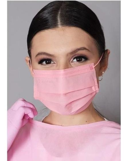 Máscara Descartável Rosa Tripla Camada Proteção 1 Caixa - DESTAK SUL ...