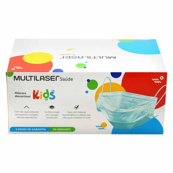 Máscara Descartável TNT Tripla Infantil Azul 50UN Multilaser / C/50UN ...
