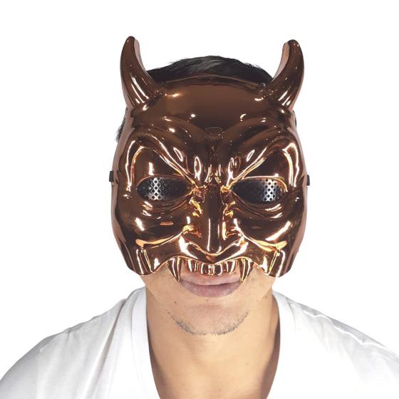 Máscara Diabo meio rosto (Capeta, Demônio) Fantasia Festas Cosplay ...