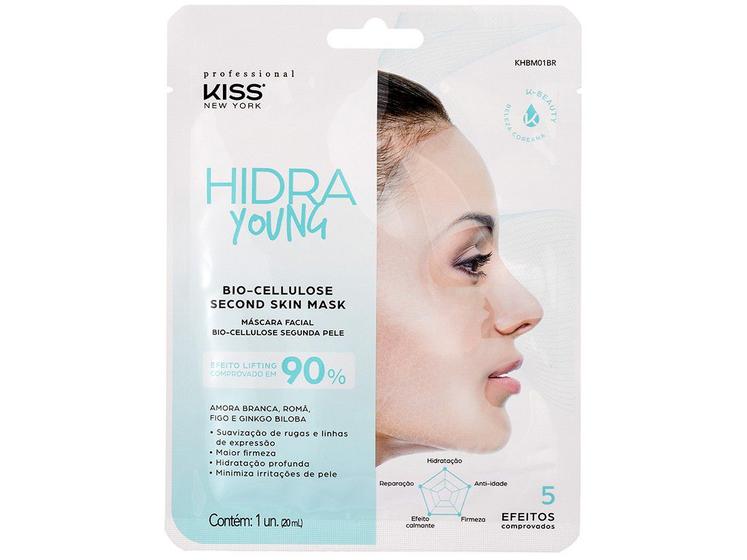 Máscara Facial Hidratante Kiss New York - Hidra Young Bio-Cellulose Segunda Pele 20ml - Máscara ...