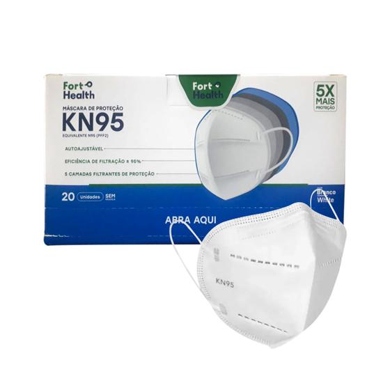 Máscara Hospitalar KN95 com Elástico Branca Fort Health - FORTFLEX ...