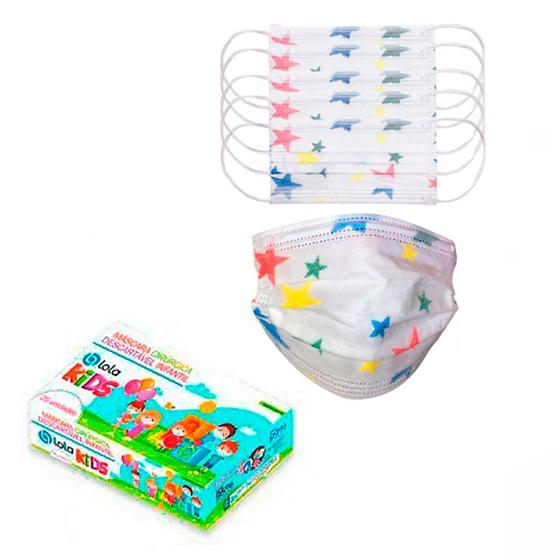 Máscara Infantil Tripla Descartável Estrelinha 25Un - lola - Máscara ...
