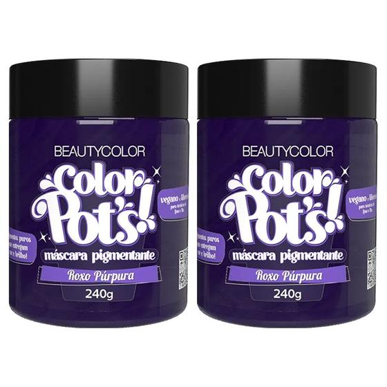 Máscara Pigmentante Beauty Color Pots Roxo Púrpura 2 Unid - Tonalizante ...