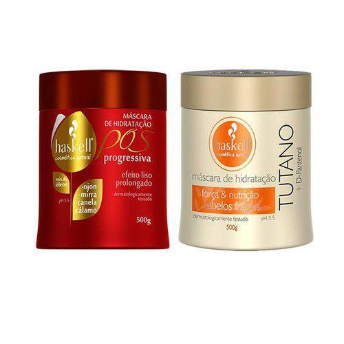 Máscara Pós Progressiva Tratamento Pós Química 500g + Máscara Tutano Haskell - Máscara Capilar ...