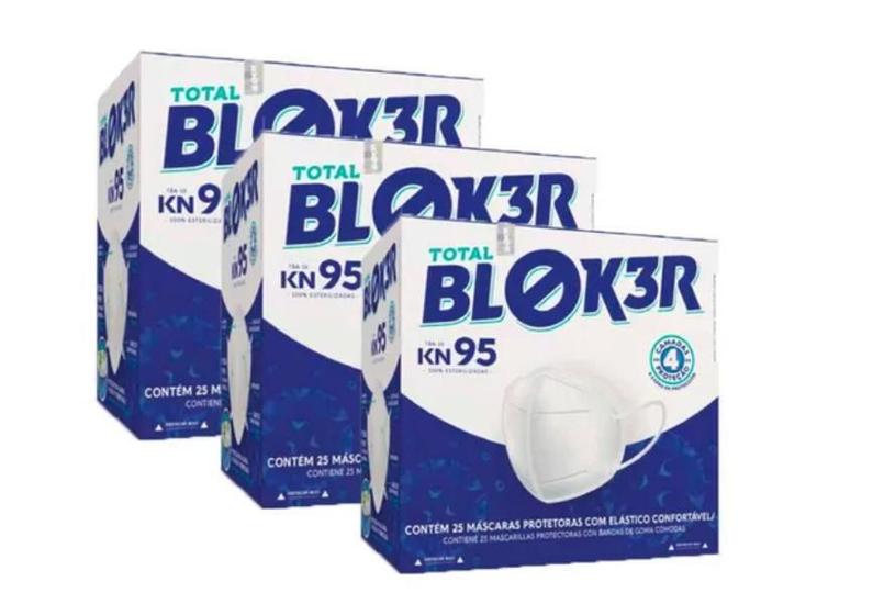 Máscara Protetora 4 Camadas Tba-10 Kn95 Total Bloker 75Un - Máscara ...