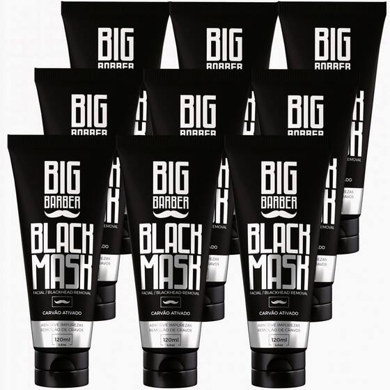 Máscara Remoção Cravos Big Barber Black Mask 120ml Caixa Com 9 Unidades ...