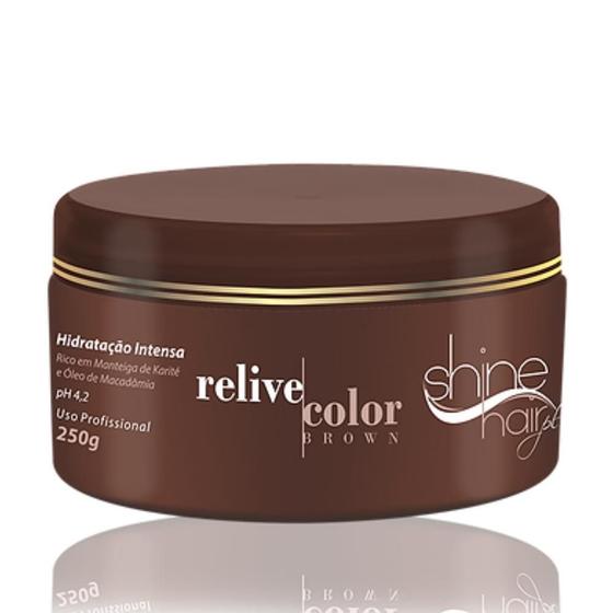 Máscara Tonalizante Relive Color Brown Shine Hair 250g - SHINE HAIR ...
