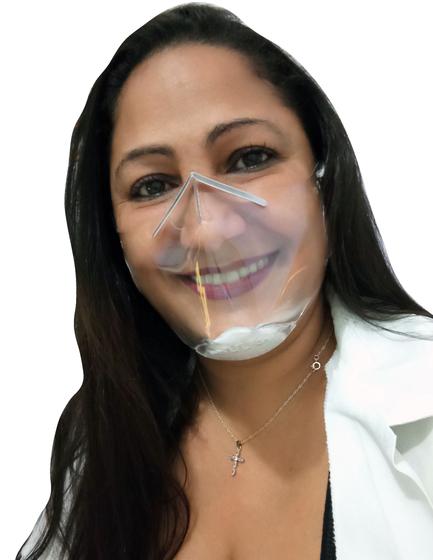 Máscara Transparente Soft Glass com suporte para filtro N95 - Tamanho M ...