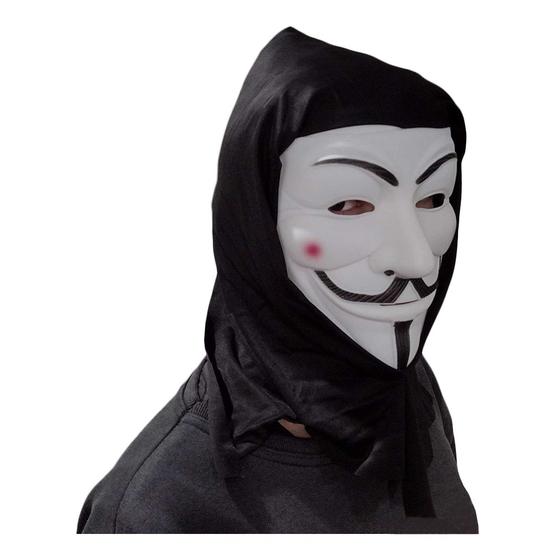 Máscara V de Vingança Anonymous com Capuz - Extra Festas - Máscara de ...