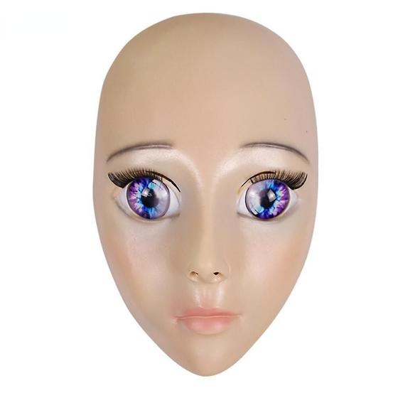 Máscara Wokex Feminina de Olhos Azuis, Látex, Pele humana realista ...