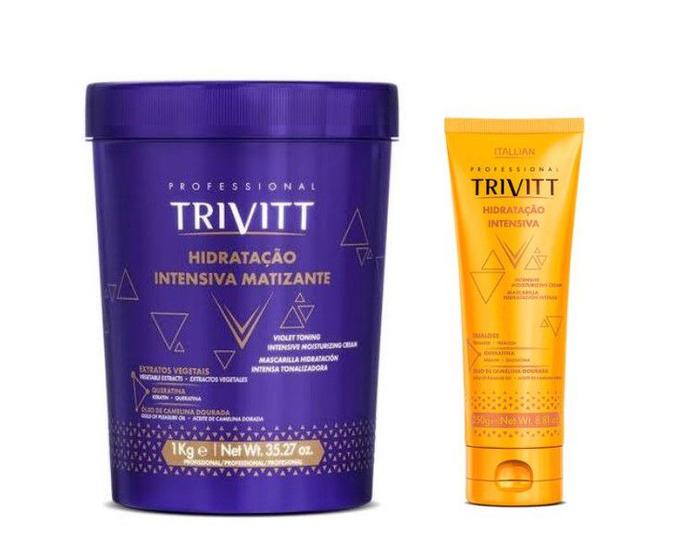 Máscaras De Hidratação 1kg e 250g Trivitt Branca & Trivitt Matizante ...
