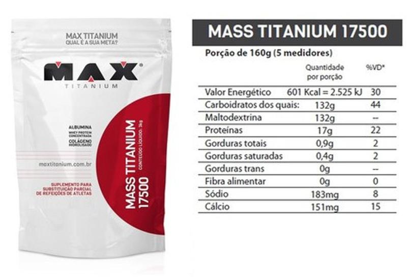 Mass titanium 17500 (hipercalorico max) - Max Titanium - Hipercalórico ...