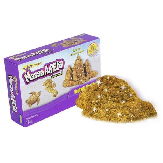 Massa Areia Brilhante Metálico Dourado 170g Massa Areia Para Modelar ...